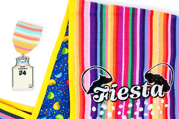 SHIPS FREE: Serape/Cascarones Fiesta Sash WITH Exclusive 2024 Medal!
