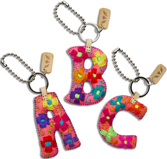 Pink Felt Alphabet Charms by Consuela