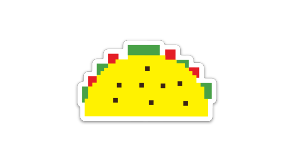 8-Bit Taco Sticker | SA Flavor | San Antonio Stickers