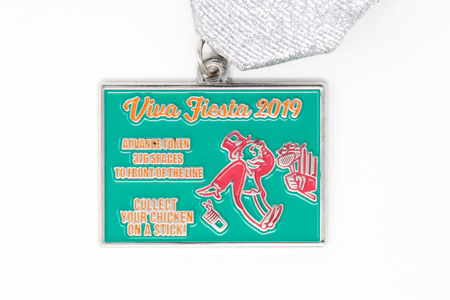 Advance To Front of Chicken on a Stick Line Fiesta Medal 2019 by James