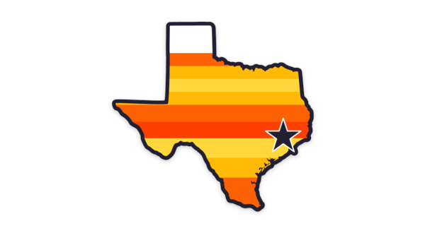 Texas Retro Astros Colors Sticker